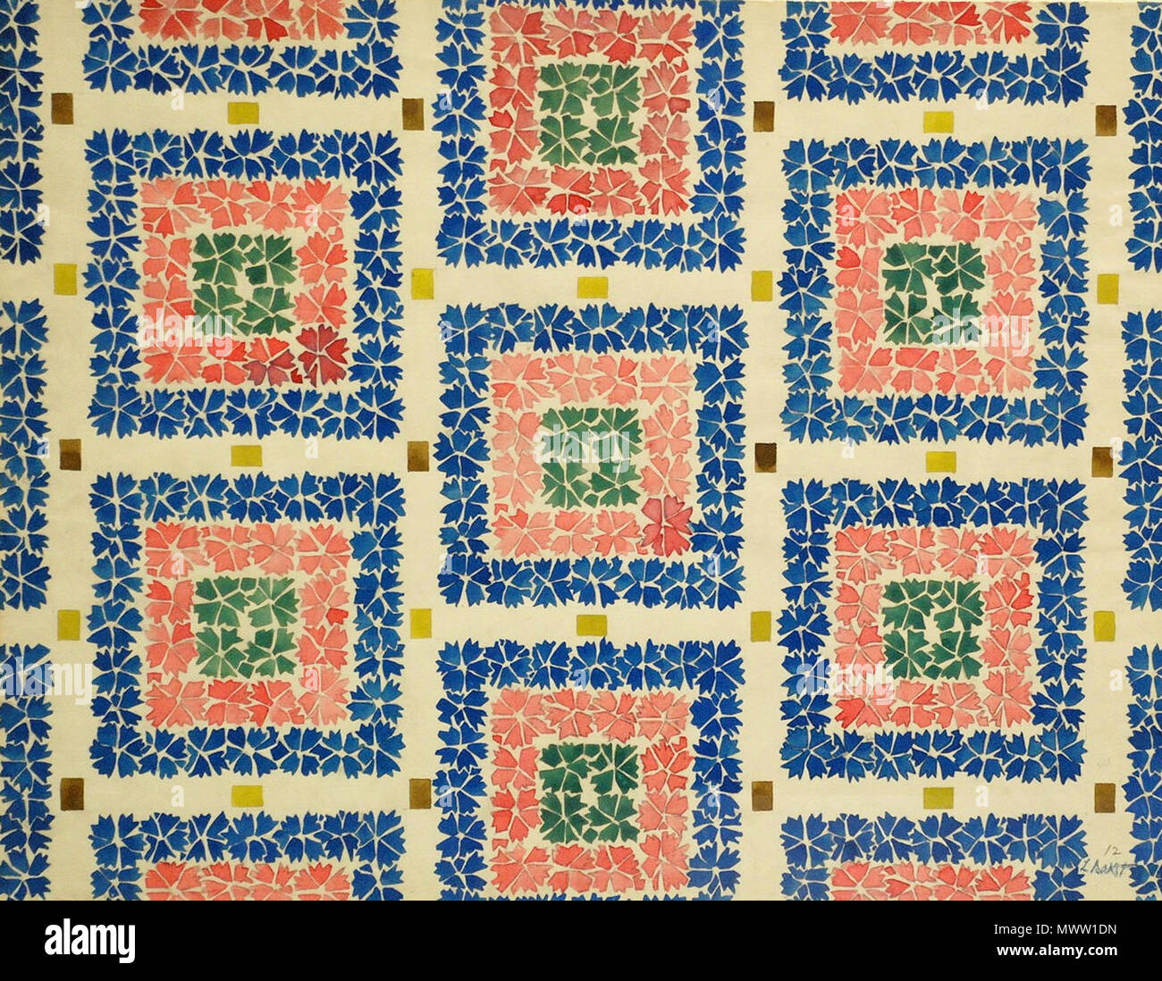 . Textle drawing. Watercolor, paper . Circa: 1922. Bakst 592 Textile ...