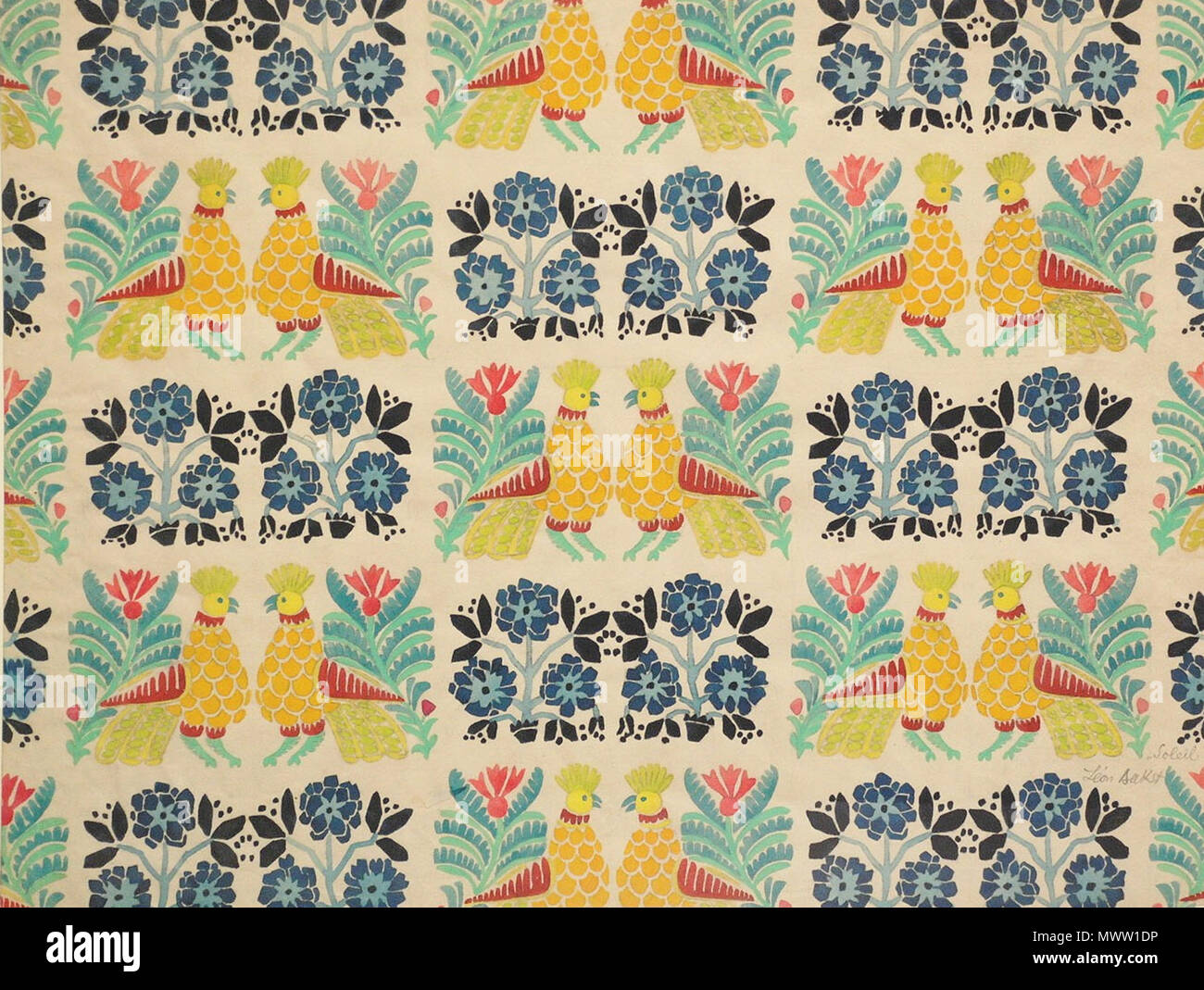 . Textle drawing. Watercolor, paper . Circa: 1922. Bakst 592 Textile ...