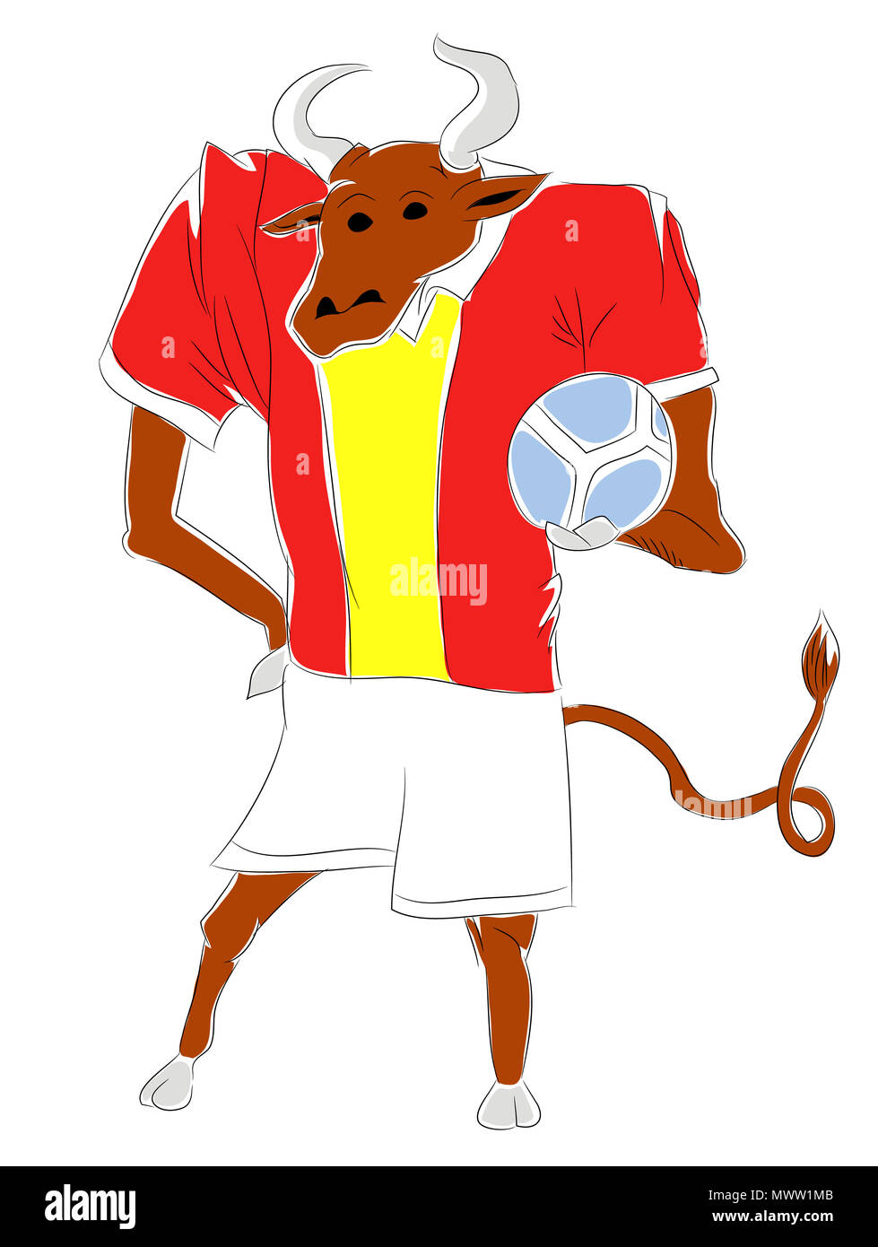 Soccer Mascot for Spain. Spain bull mascot for football tournaments ...