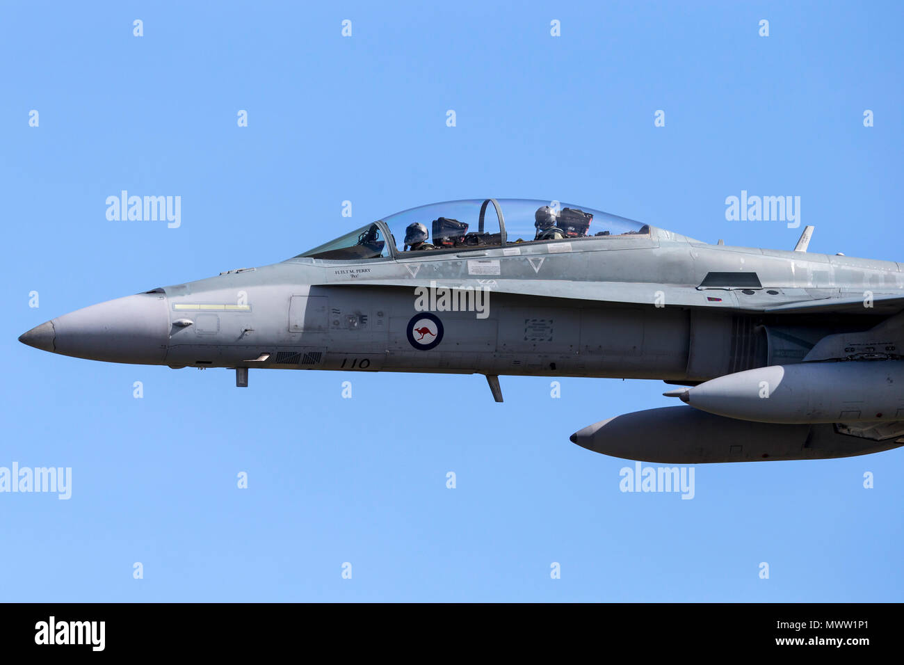 Royal Australian Air Force (RAAF) McDonnell Douglas F/A-18B Hornet jet ...