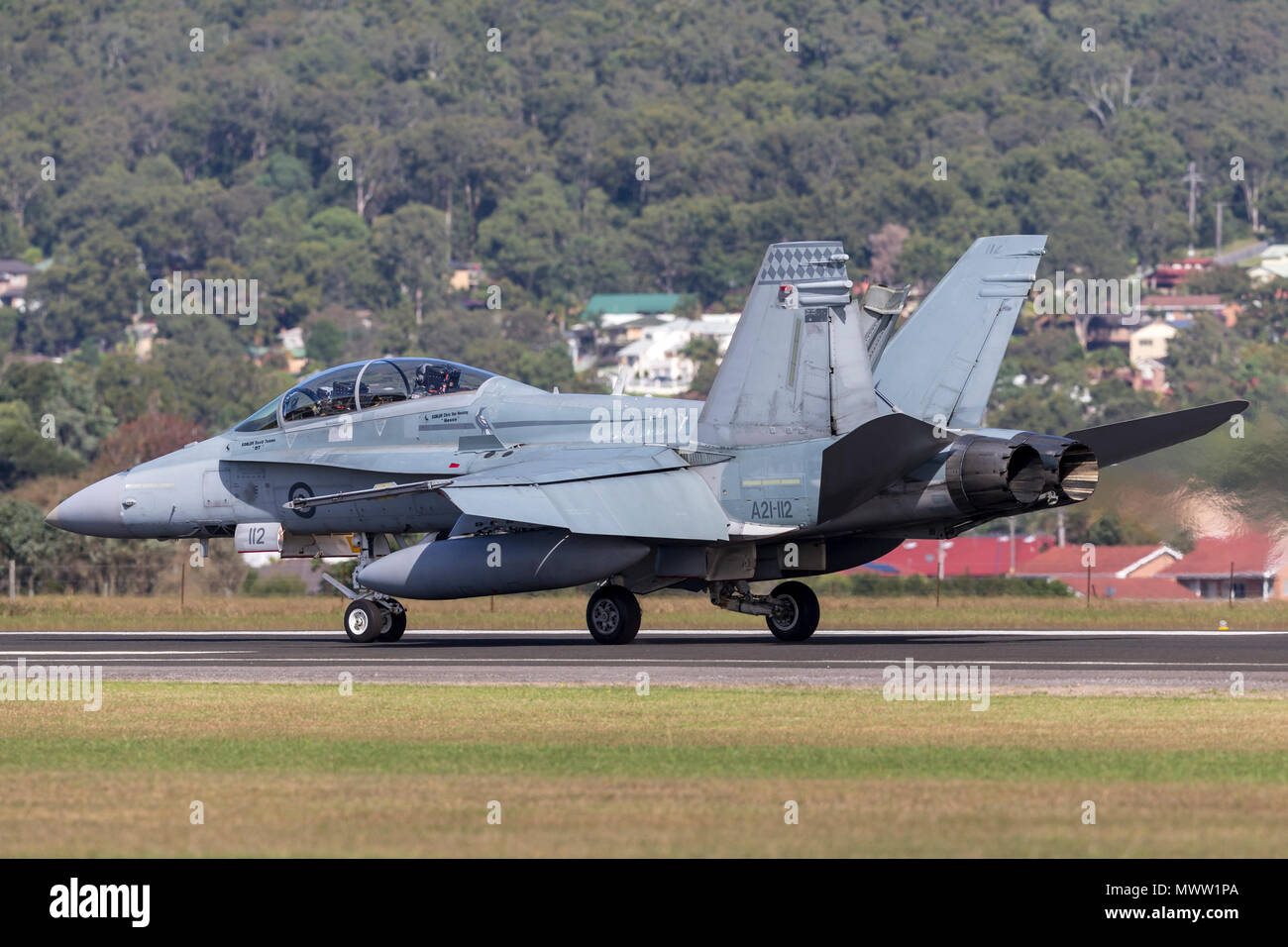 Royal Australian Air Force (RAAF) McDonnell Douglas F/A-18B Hornet jet ...