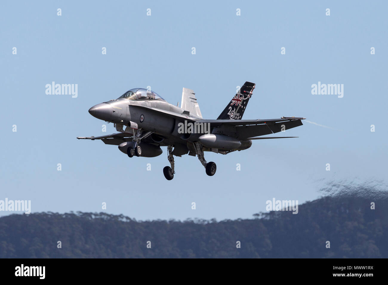 Royal Australian Air Force (RAAF) McDonnell Douglas F/A-18B Hornet jet ...