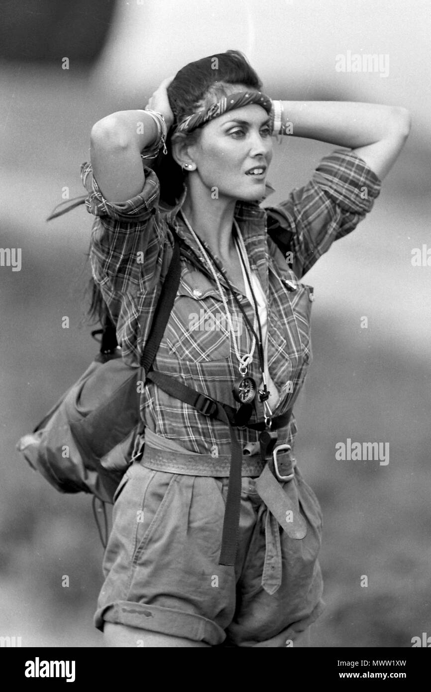 Caroline Munro on ilkley Moor 1984 Stock Photo - Alamy