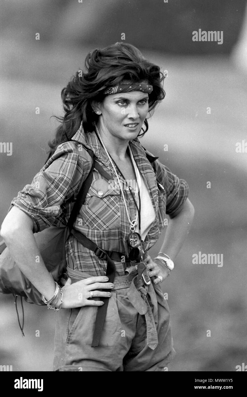 Caroline Munro on ilkley Moor 1984 Stock Photo - Alamy