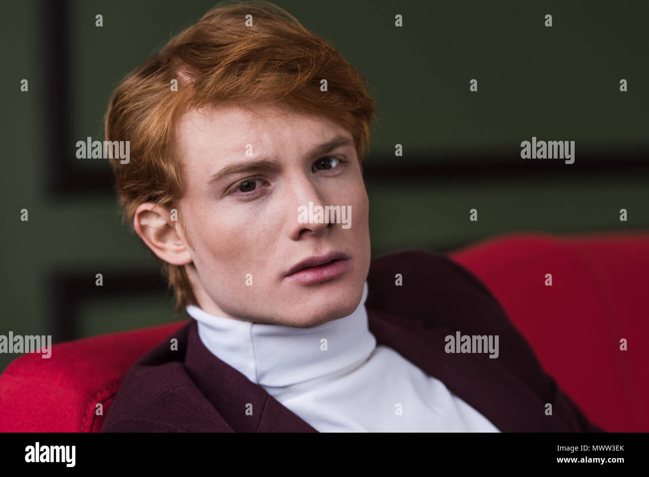 Portrait of male fashion model dressed in jacket Stock Photo - Alamy