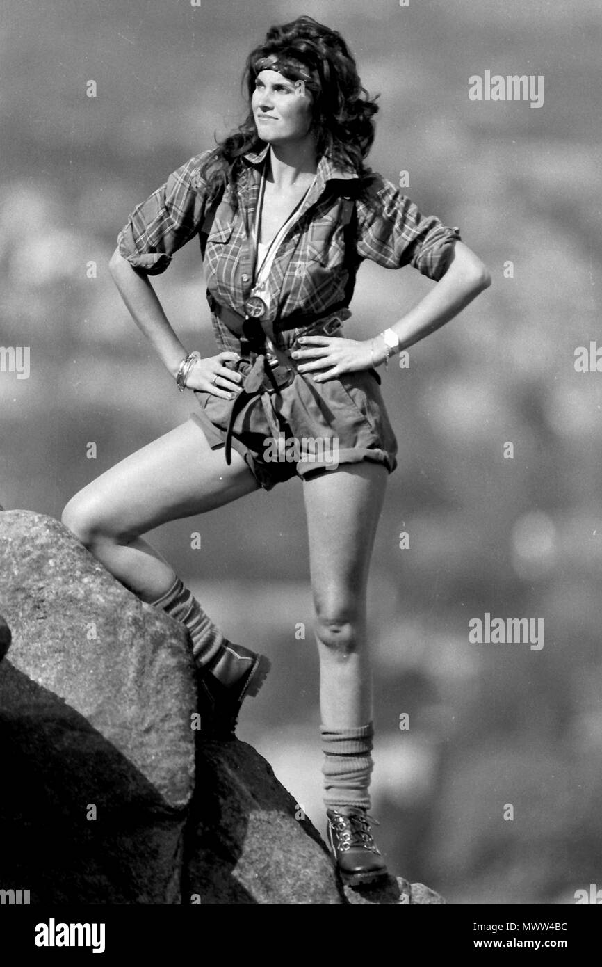 Caroline Munro on ilkley Moor 1984 Stock Photo - Alamy