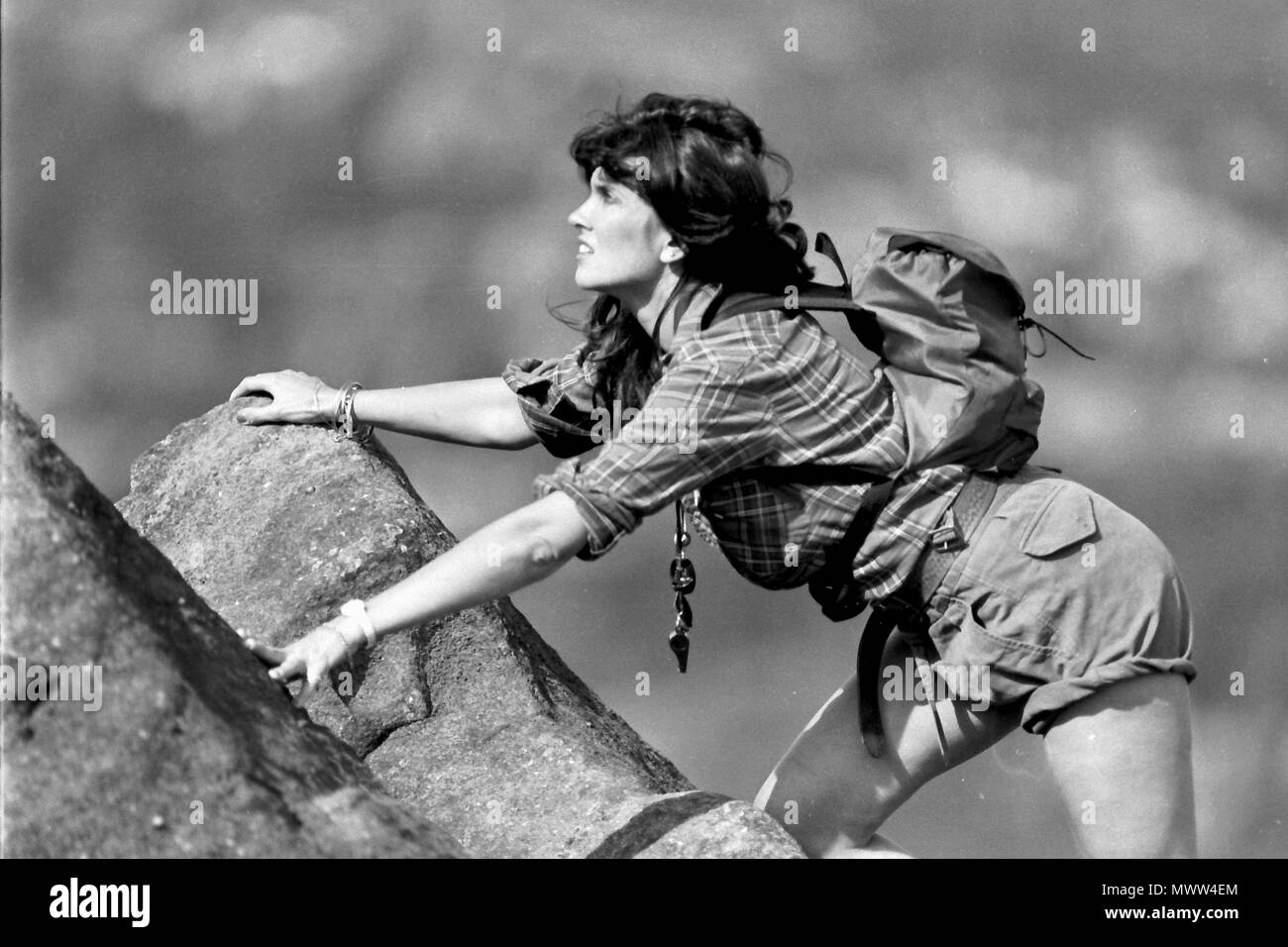 Caroline Munro on ilkley Moor 1984 Stock Photo - Alamy