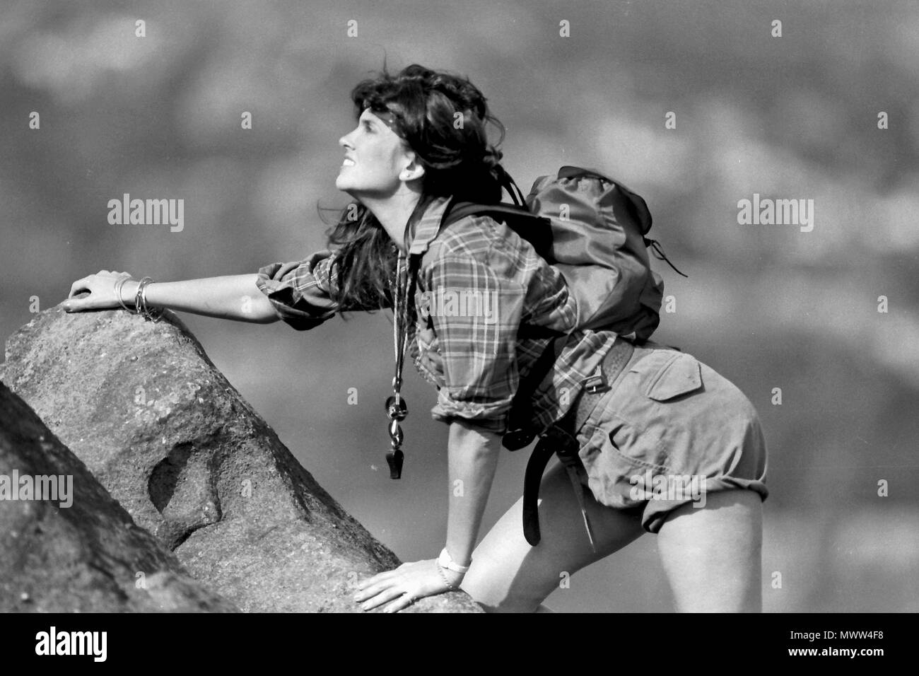 Caroline Munro on ilkley Moor 1984 Stock Photo - Alamy