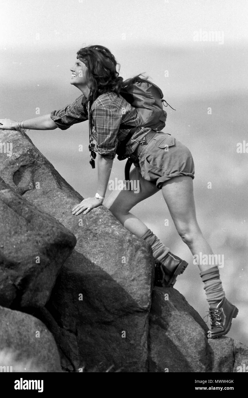 Caroline Munro on ilkley Moor 1984 Stock Photo - Alamy
