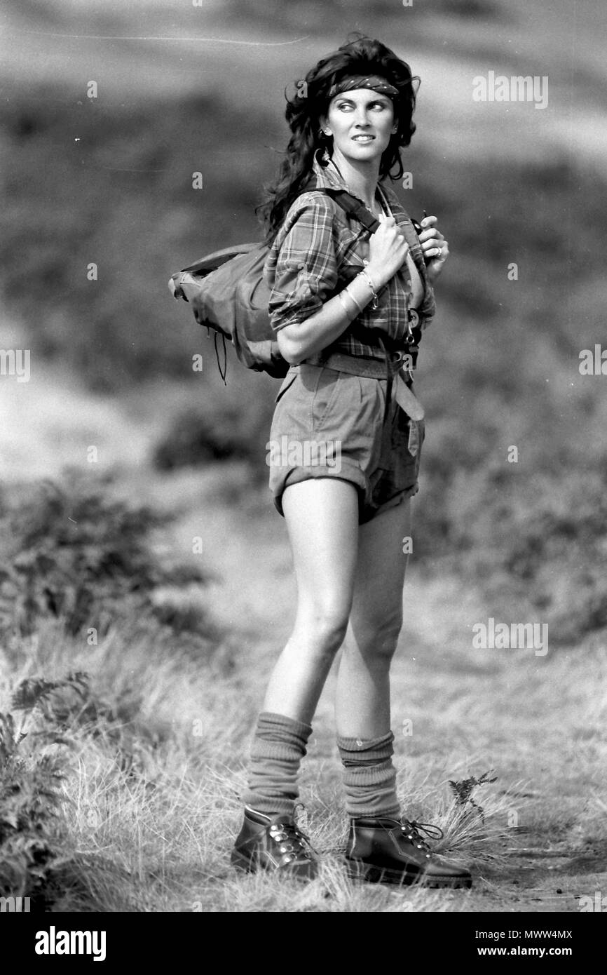 Caroline Munro on ilkley Moor 1984 Stock Photo - Alamy