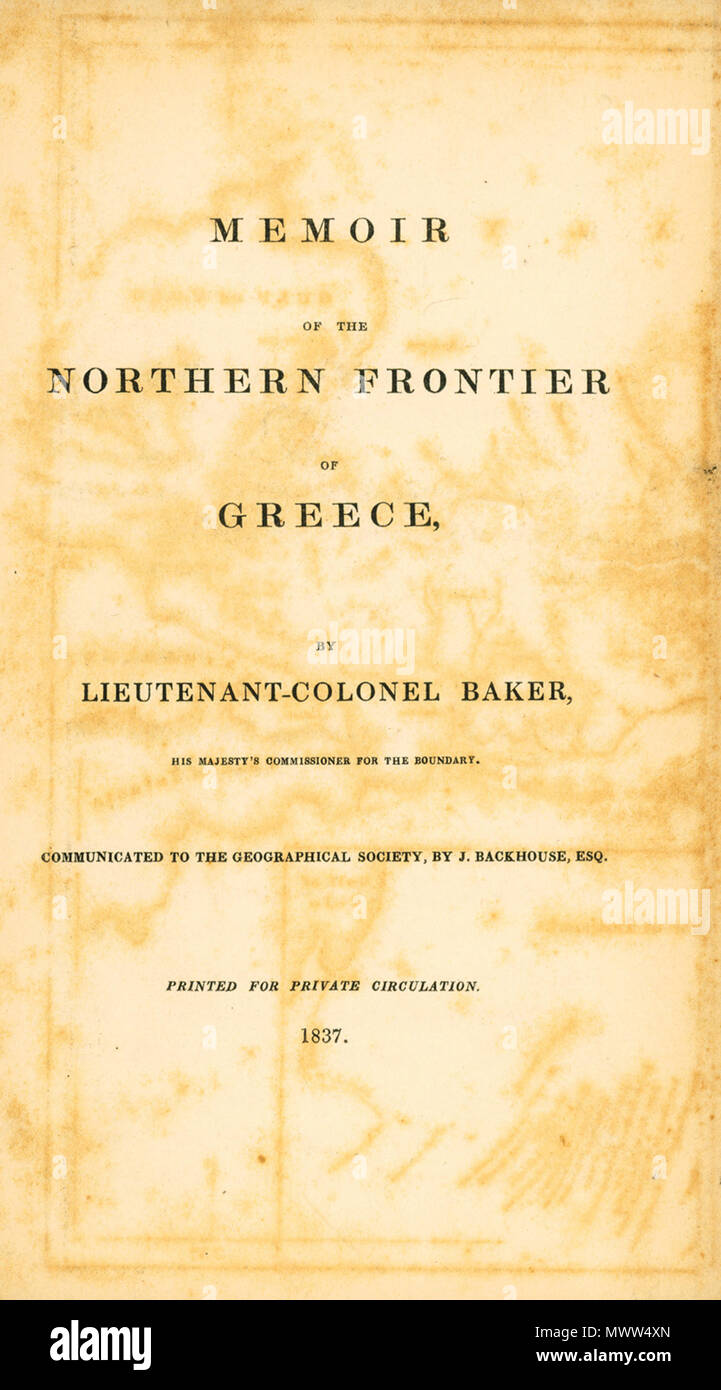 . English: Title page - Baker - (lieutenant-colonel) - 1837 . 1837 ...