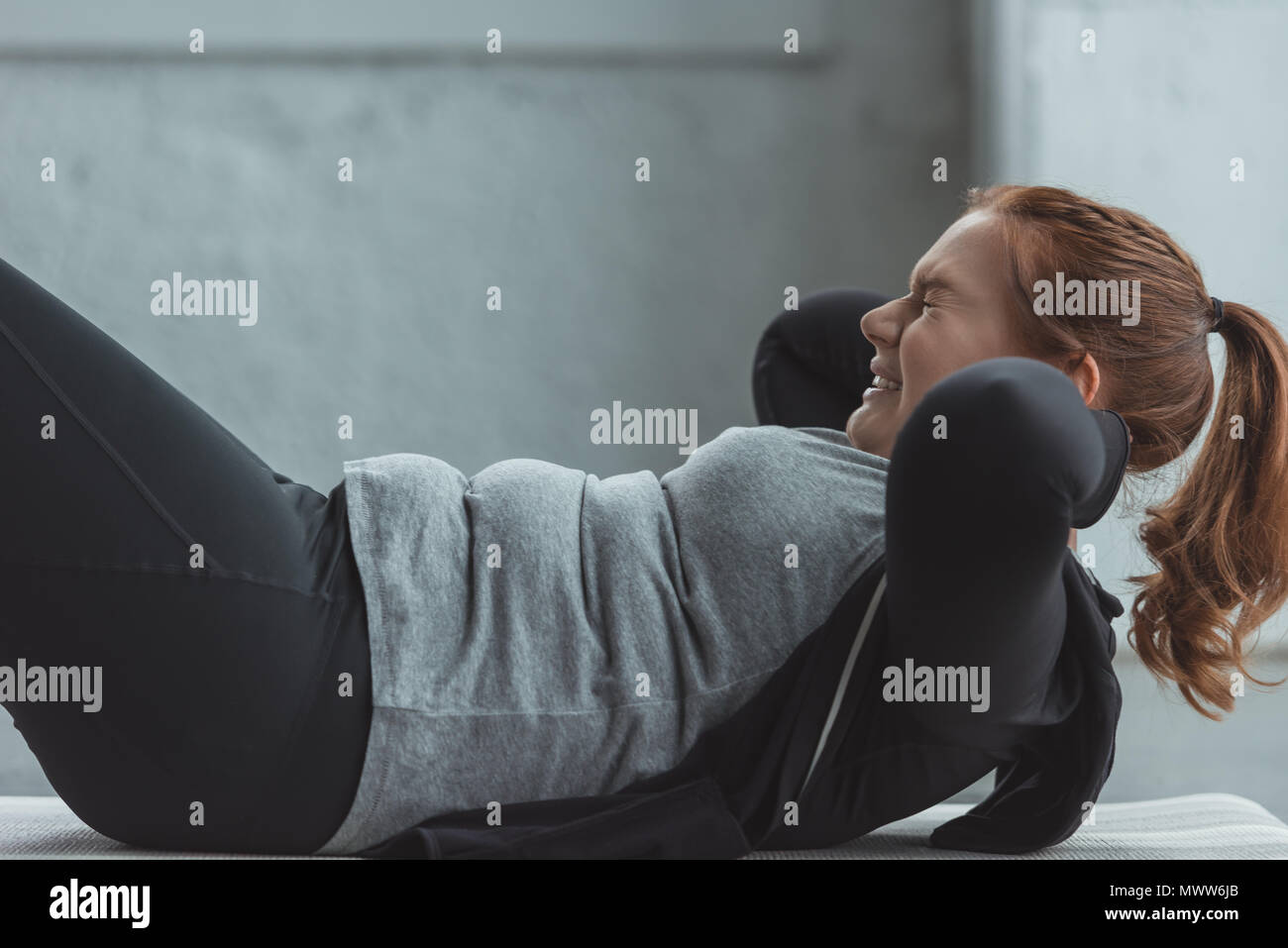 Woman obese sit hi-res stock photography and images - Alamy