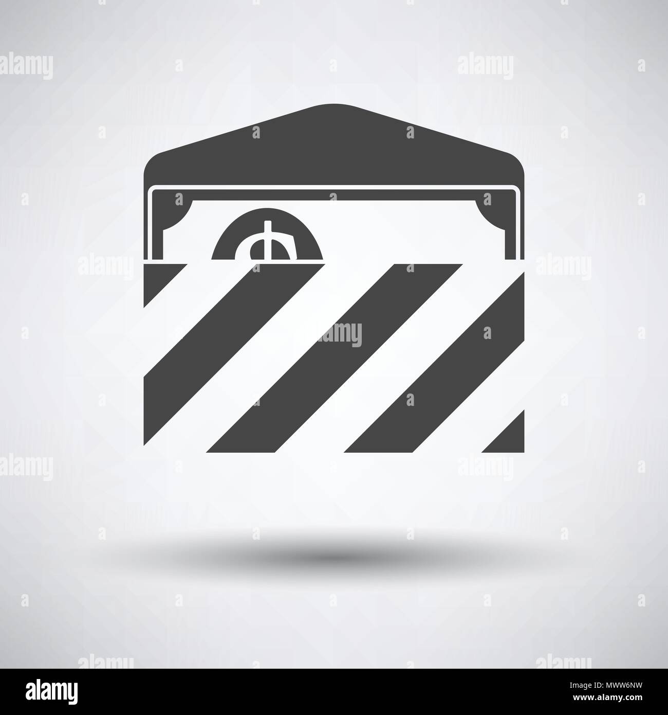 Birthday gift envelop icon with money on gray background, round shadow ...