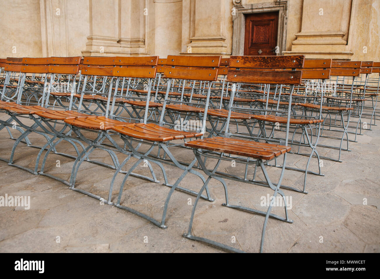 Many auditorium chairs hi-res stock photography and images - Alamy