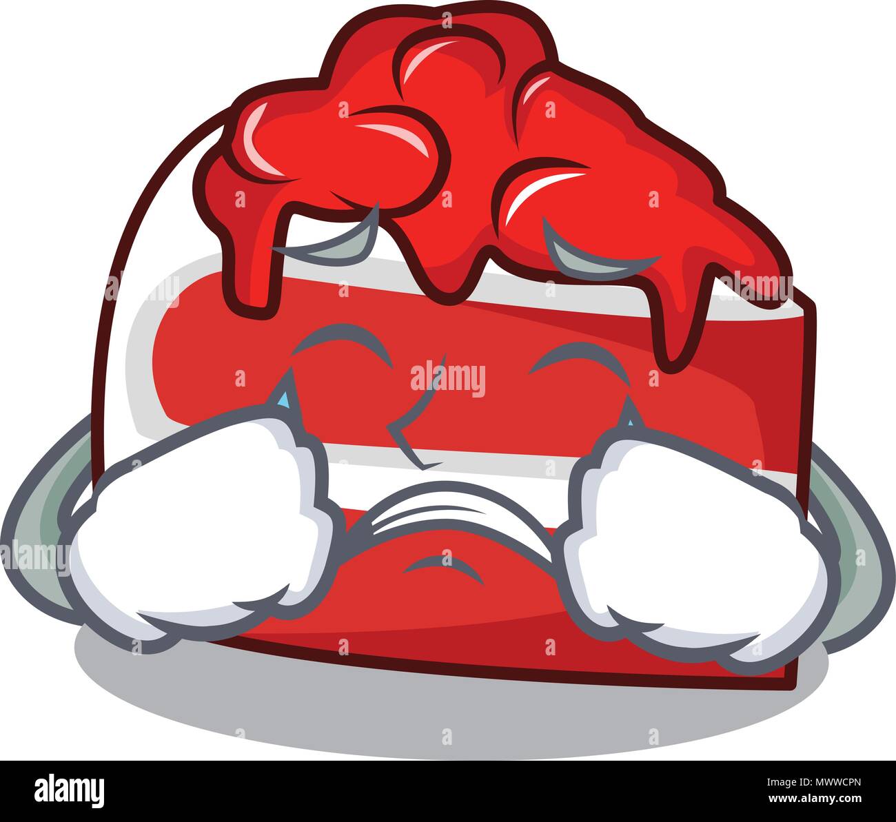 Crying red velvet mascot cartoon Stock Vector Image & Art - Alamy