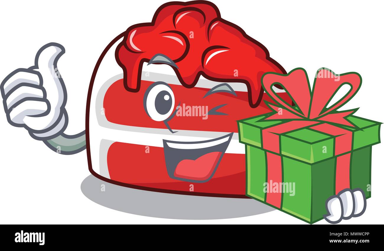 With gift red velvet mascot cartoon Stock Vector Image & Art - Alamy