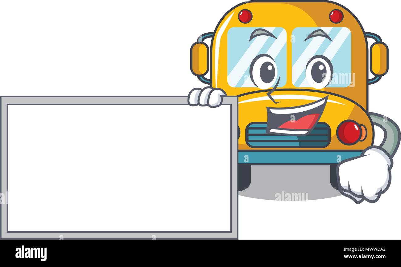 With board school bus character cartoon Stock Vector Image & Art - Alamy