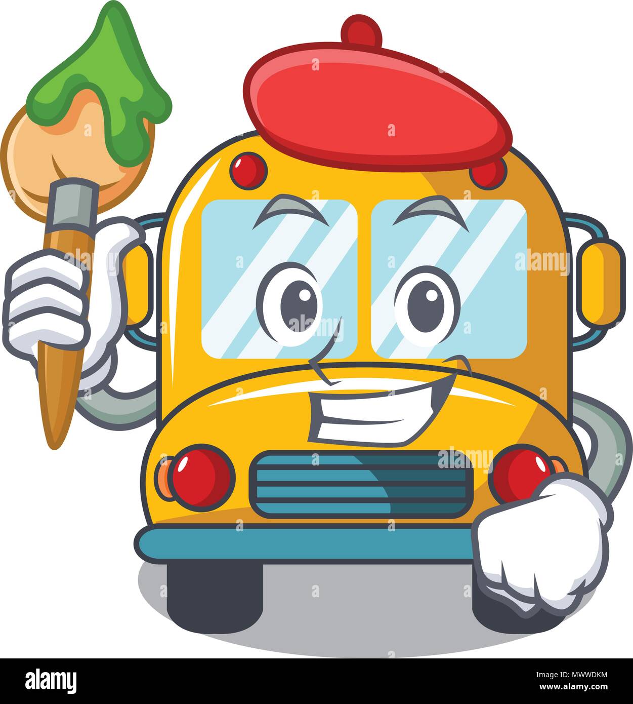 Artist school bus character cartoon Stock Vector Image & Art - Alamy