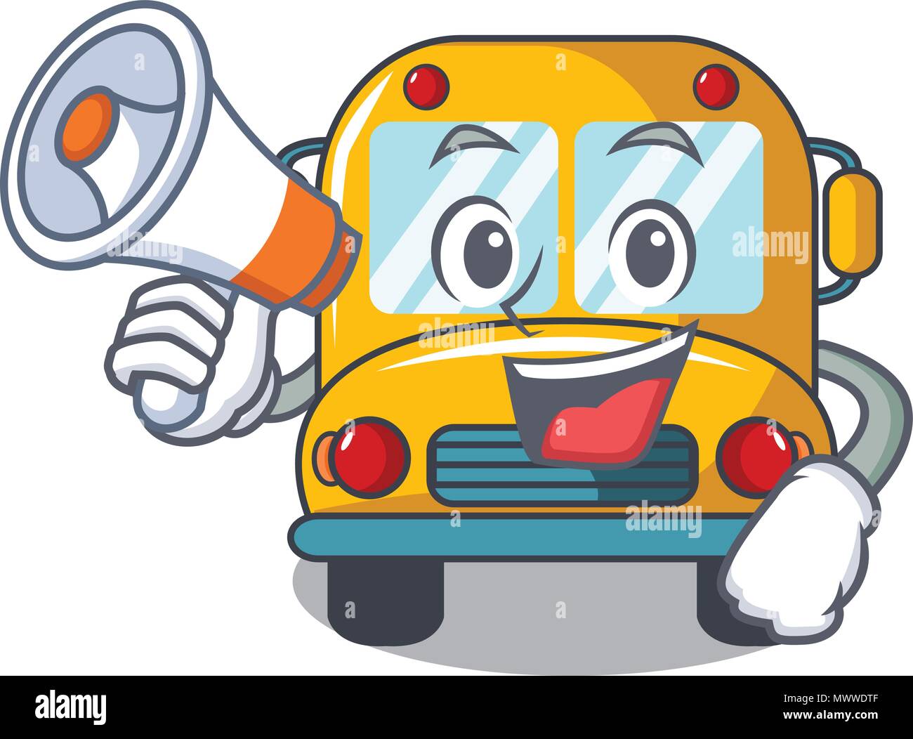 With megaphone school bus character cartoon Stock Vector Image & Art ...