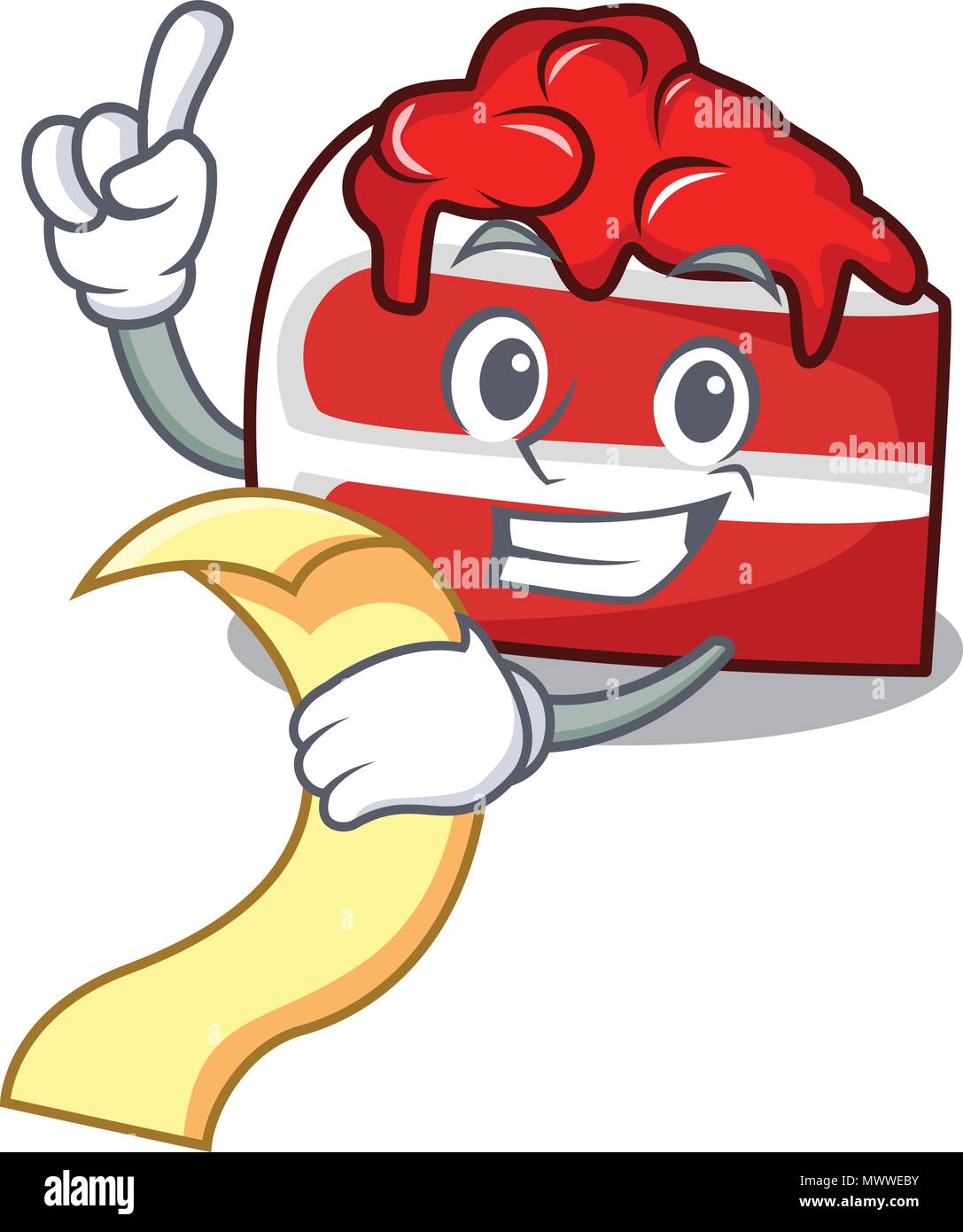 With menu red velvet mascot cartoon Stock Vector Image & Art - Alamy
