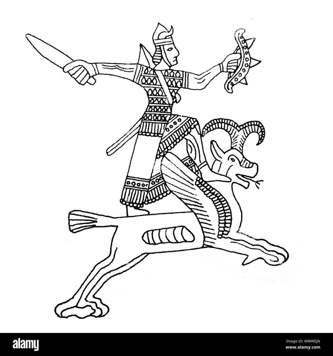 . Urartian God from a shield discovered at Anzaf fortresses, Turkey ...