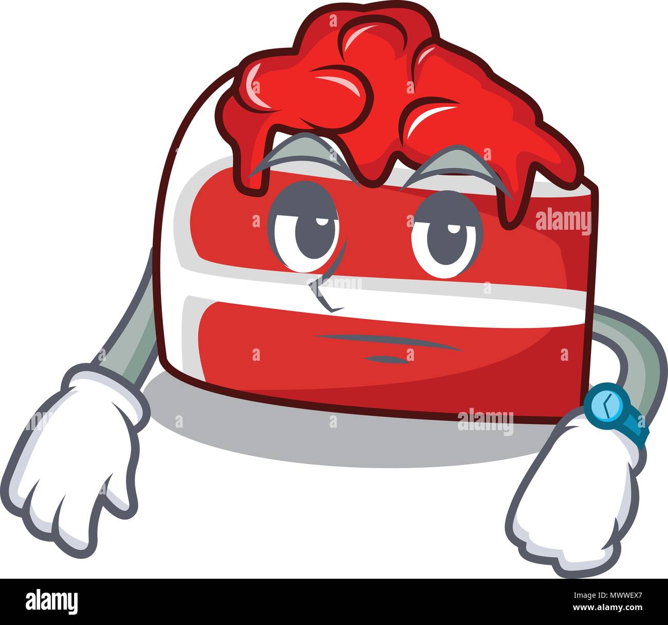 Waiting red velvet mascot cartoon Stock Vector Image & Art - Alamy