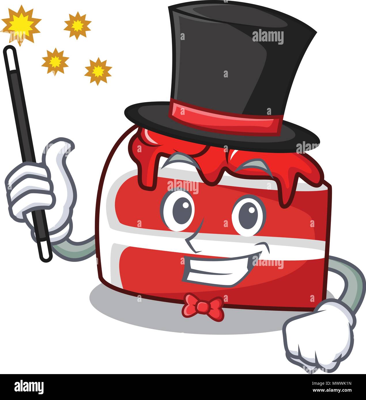 Magician red velvet mascot cartoon Stock Vector Image & Art - Alamy