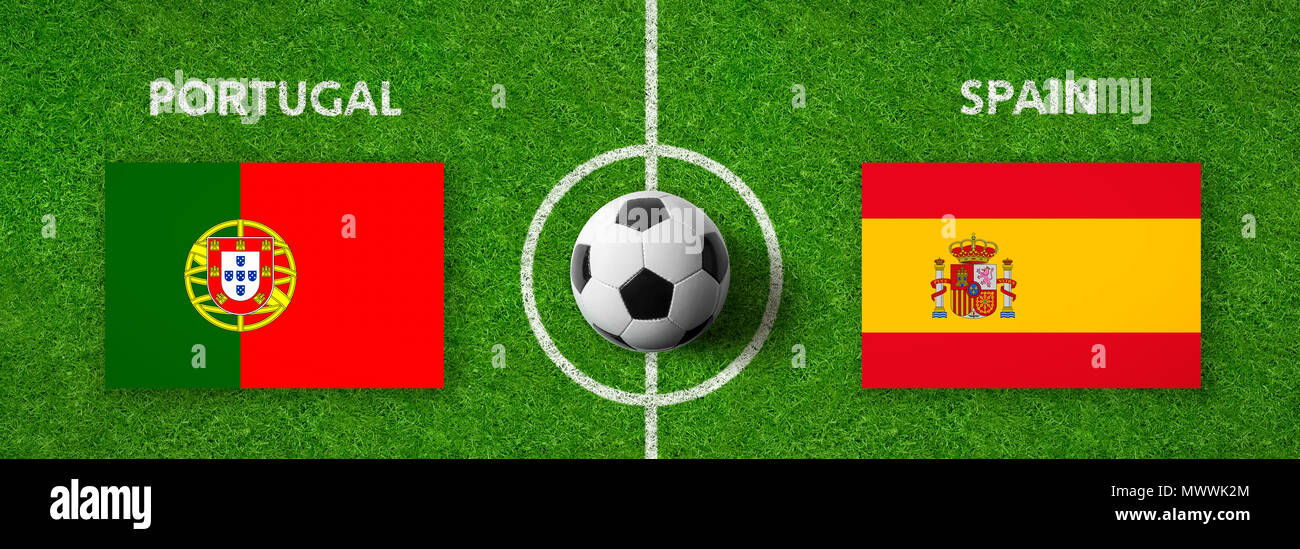 Football match Portugal vs. Spain Stock Photo - Alamy