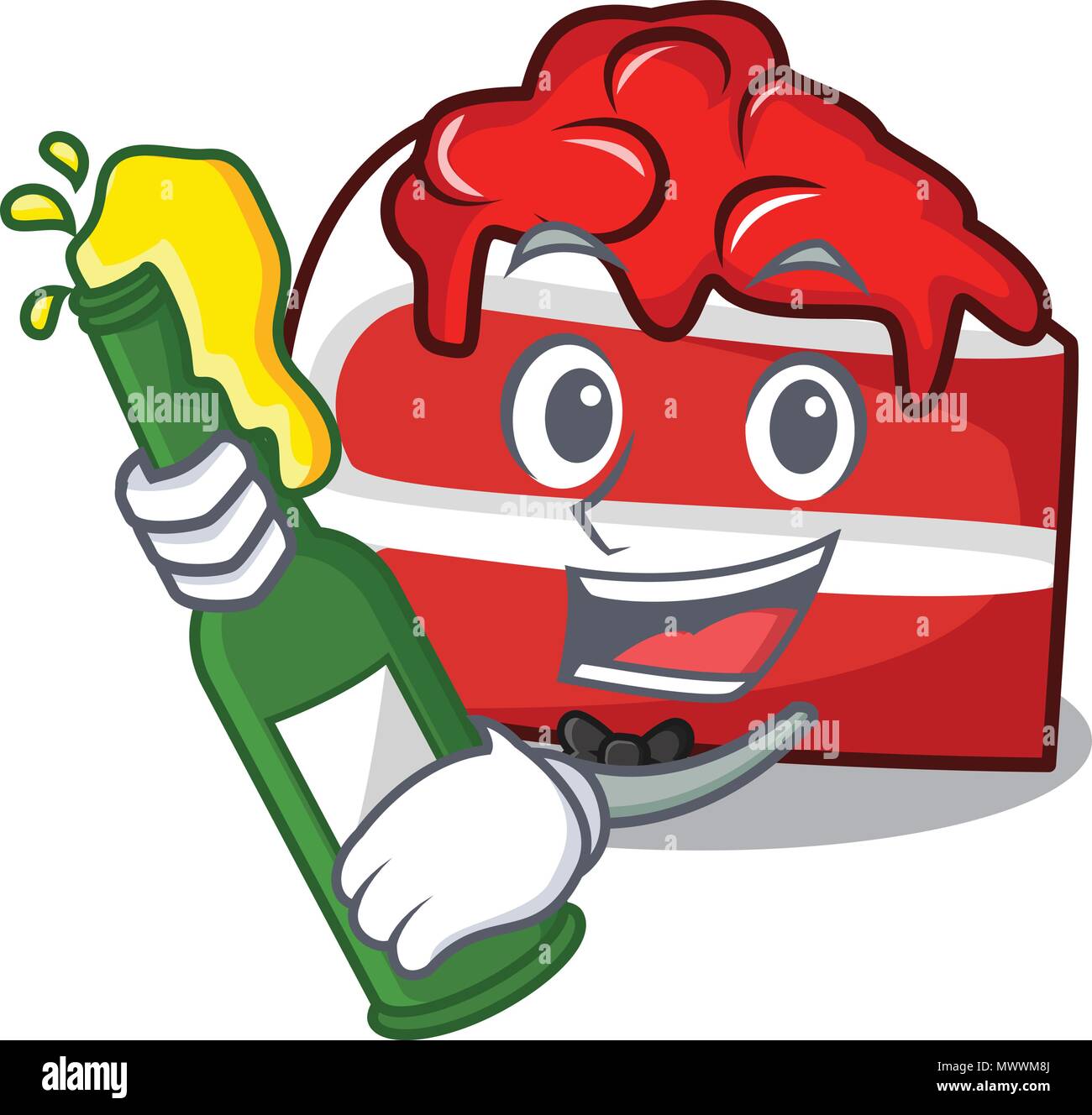 With beer red velvet mascot cartoon Stock Vector Image & Art - Alamy