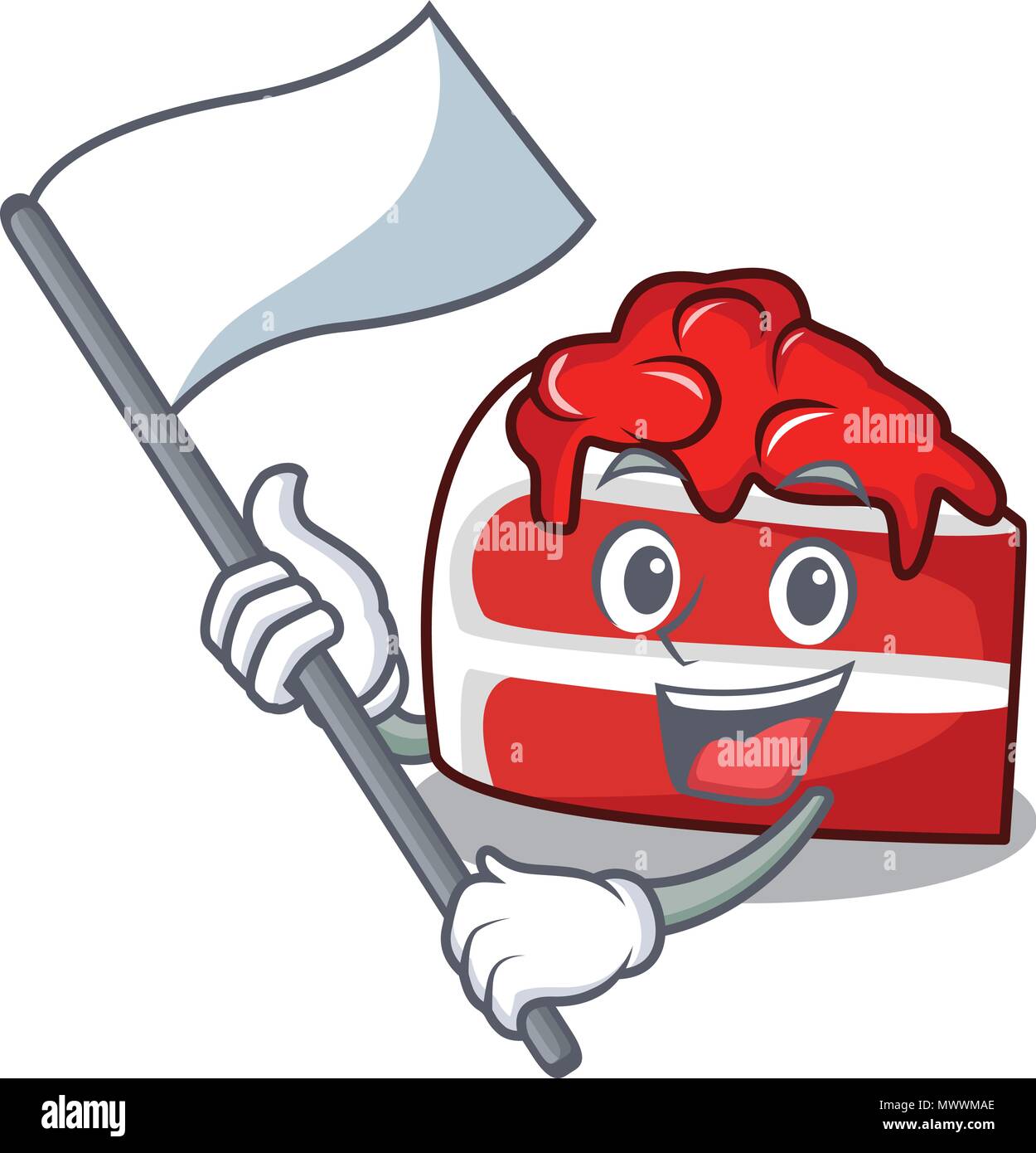 With flag red velvet mascot cartoon Stock Vector Image & Art - Alamy