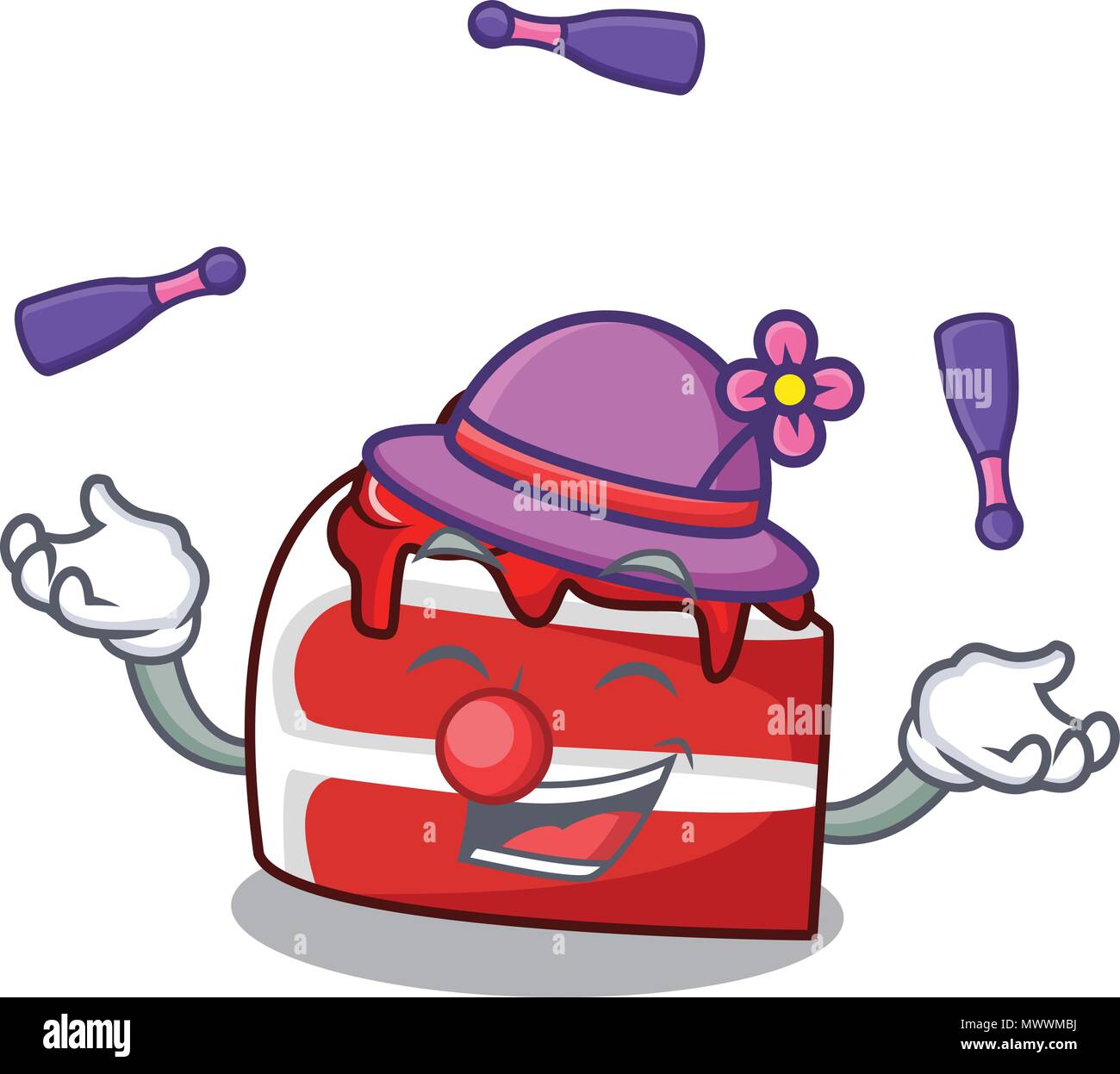 Juggling red velvet mascot cartoon Stock Vector Image & Art - Alamy
