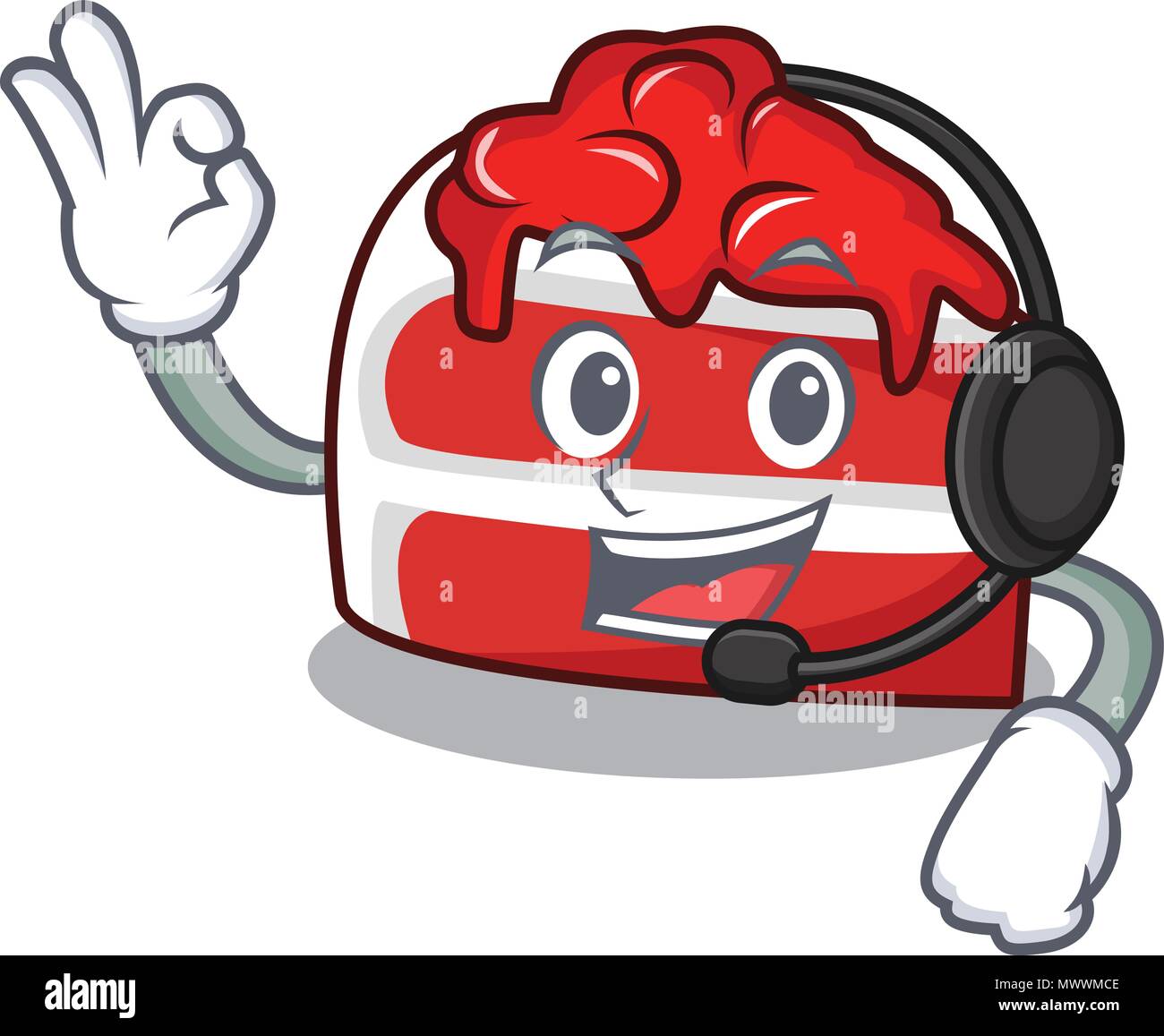 With headphone red velvet mascot cartoon Stock Vector Image & Art - Alamy