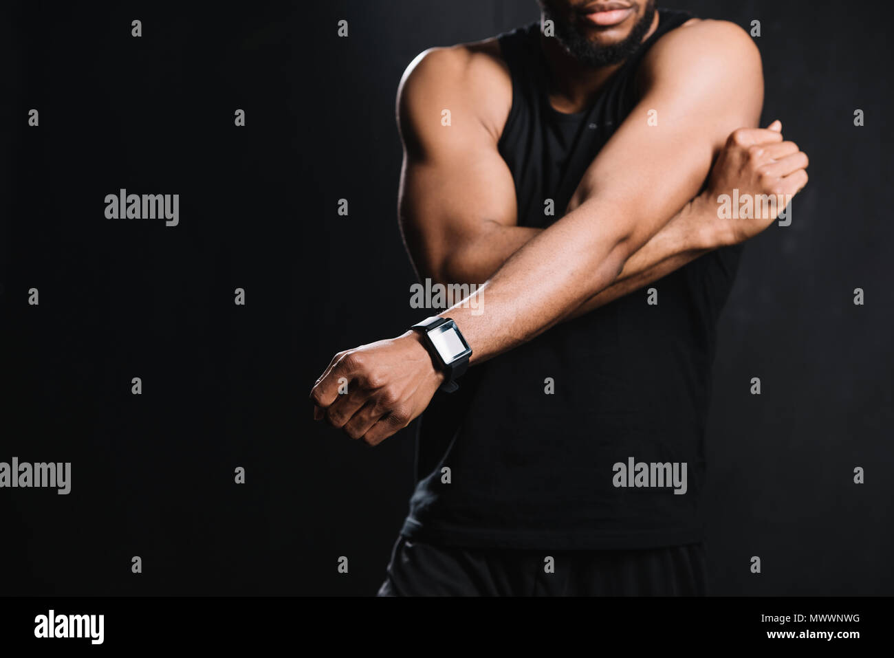 Cropped shot muscular african hi-res stock photography and images - Alamy