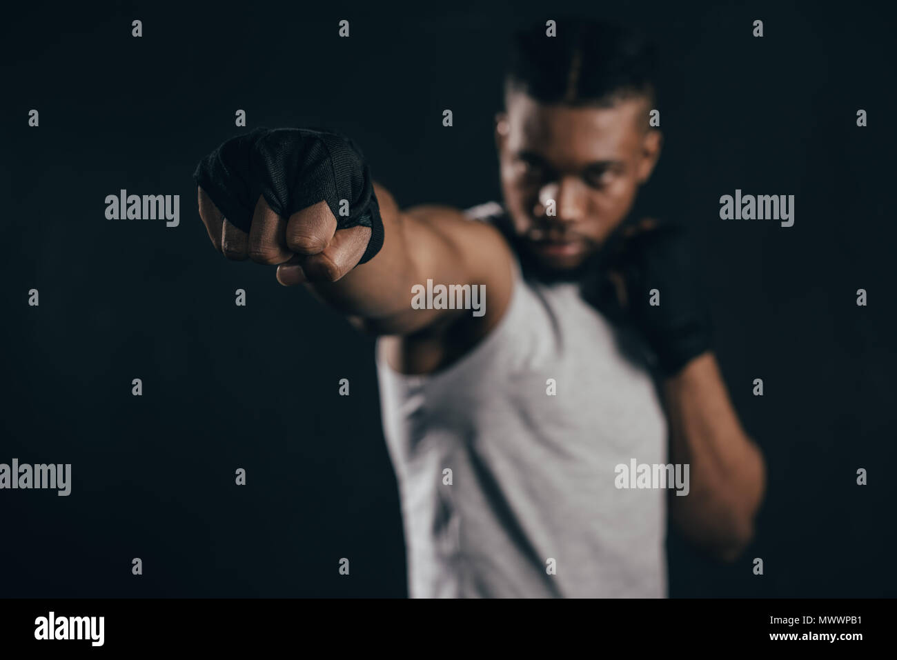 Kickboxing african american hi-res stock photography and images - Alamy
