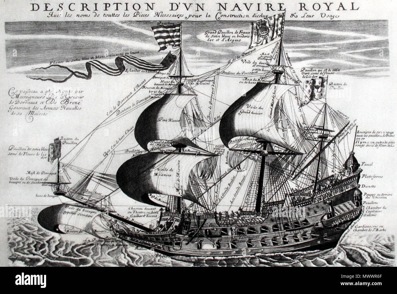 . French ship Grand Saint Louis . circa 1643. Père Fournier 252 Grand ...