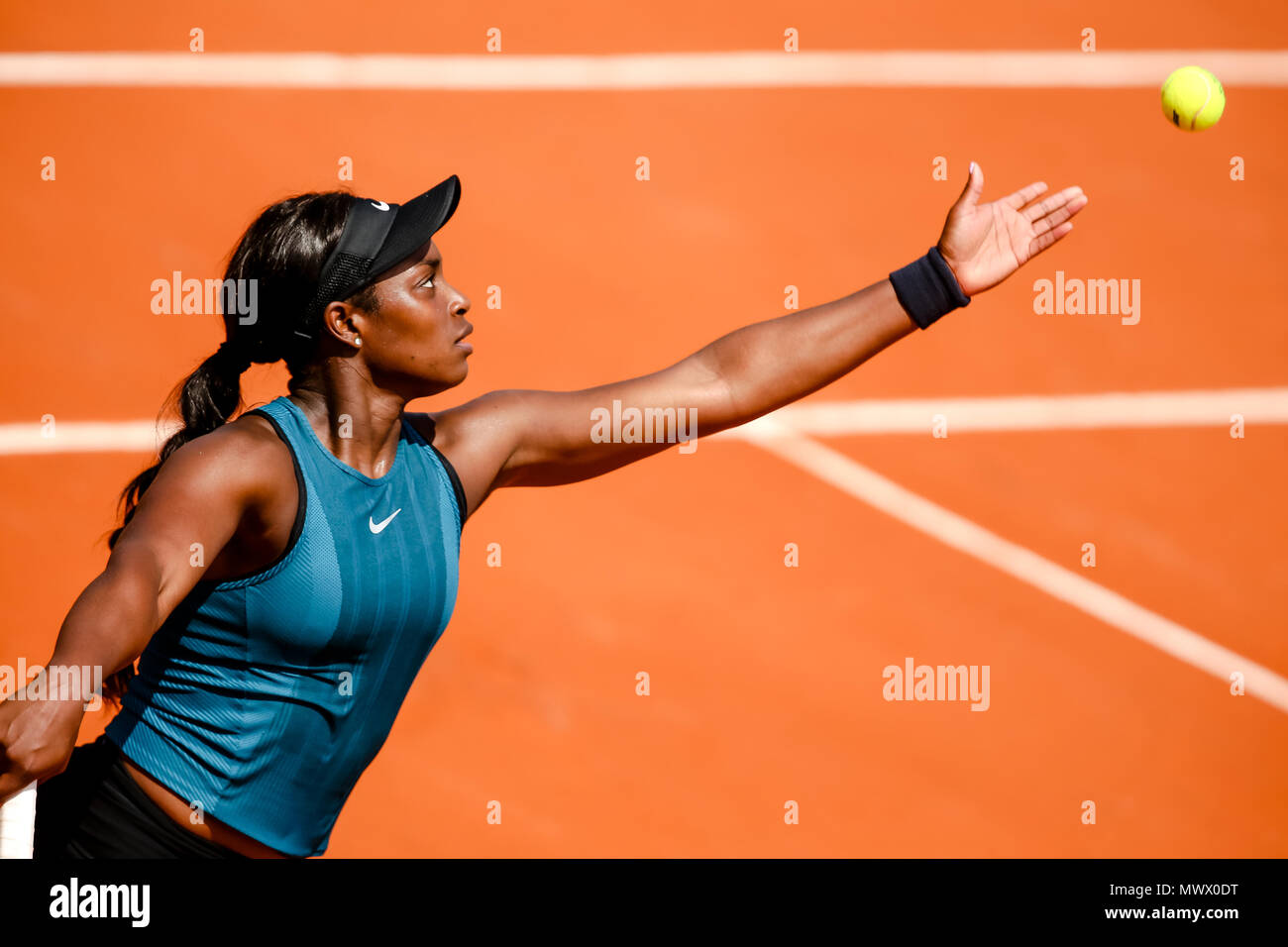 Paris, France. 2nd June, 2018. Sloane Stephens from USA during Day 7 at ...