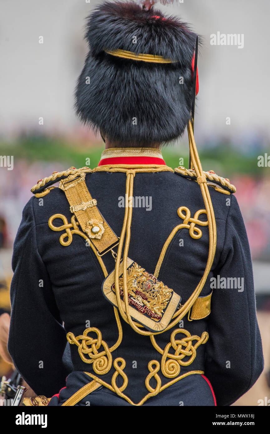 London, UK. 2nd June 2018. An officer of Kings Troop Royal Horse ...