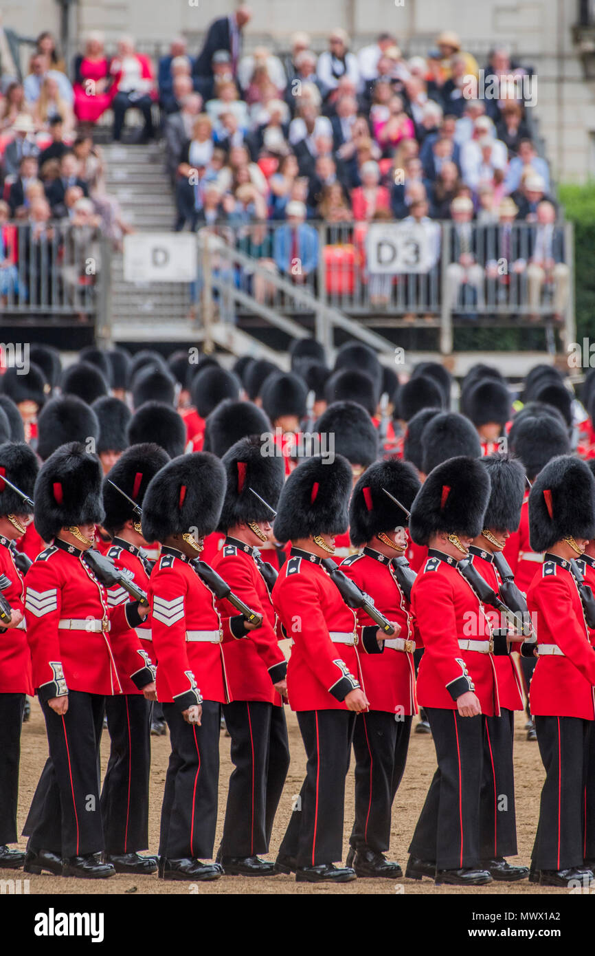 London, UK. 2nd June 2018. Marching on Horse Guards Parade ground ...