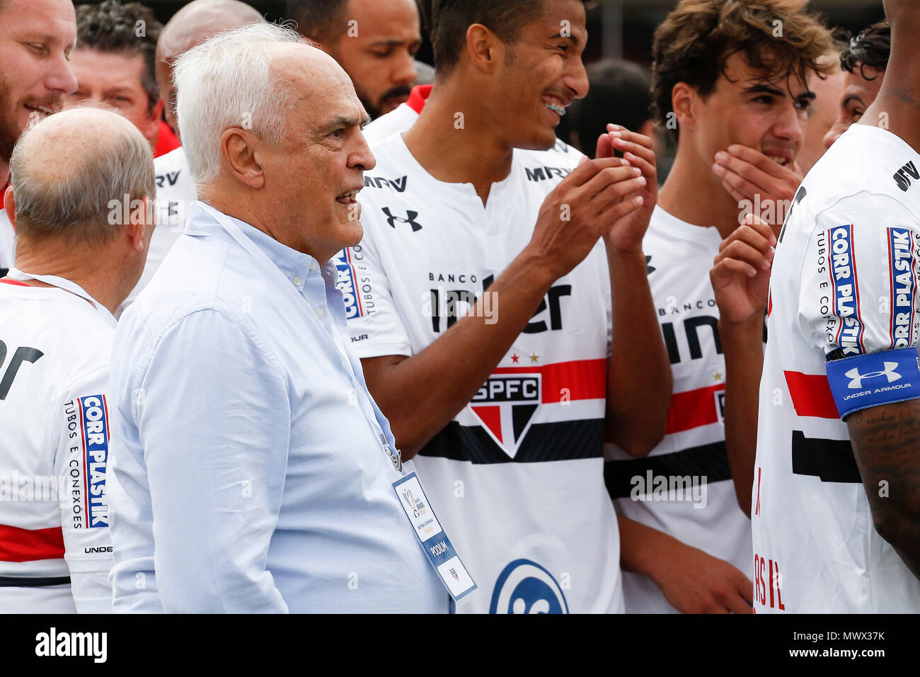 São Paulo, Brazil. 2nd June 2018. Leco during the match between São ...