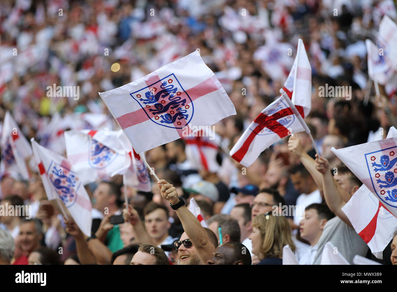 London, UK. 2nd June 2018. England supporters before the International ...