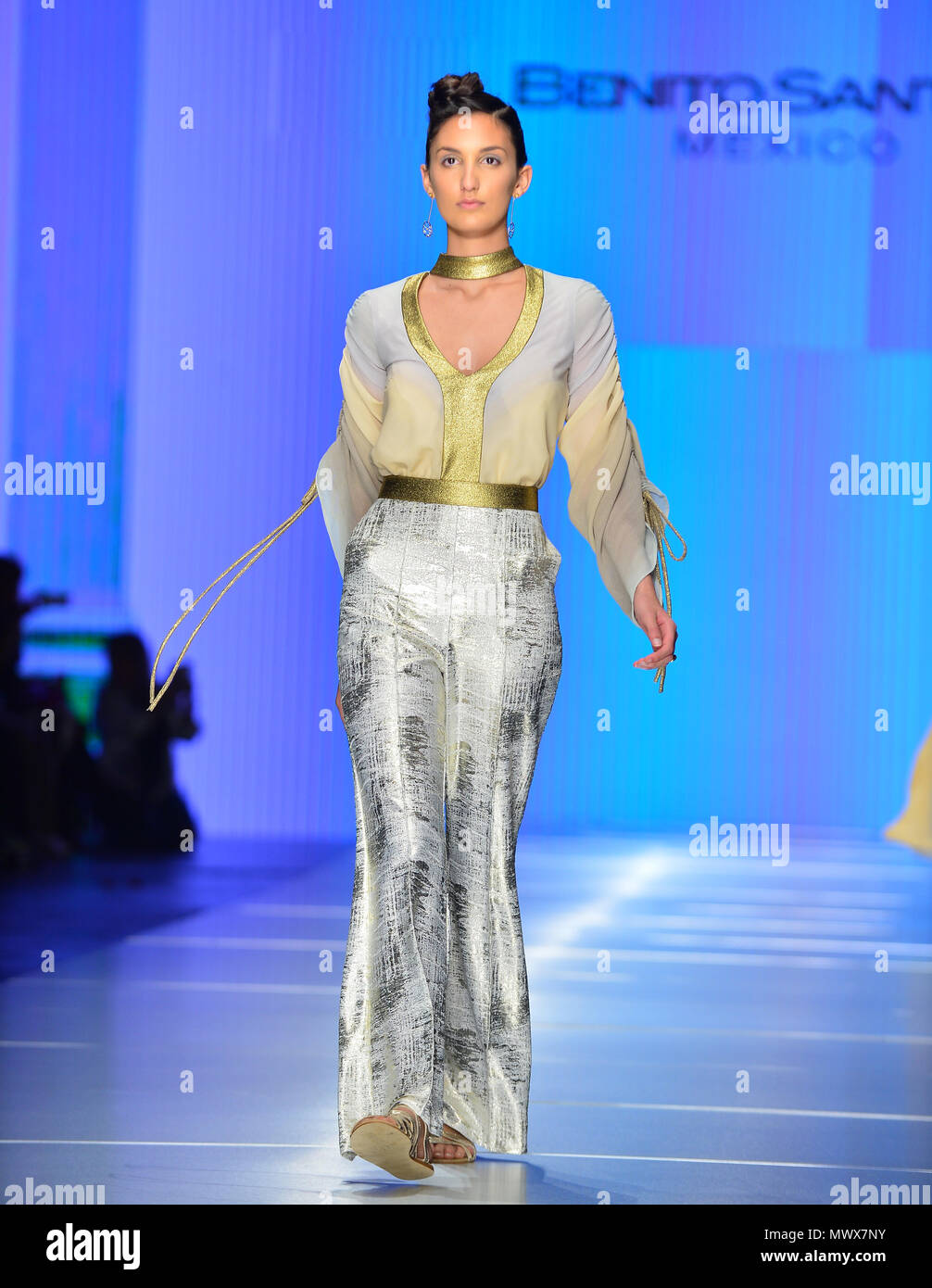 Miami, FL, USA. 01st June, 2018. A model walks the runway at the Benito ...