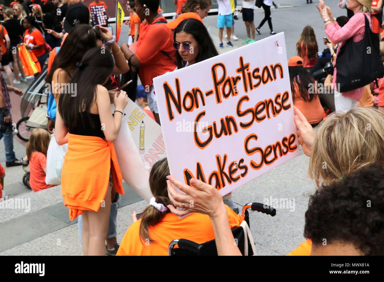 New York, USA. 2nd. June, 2018. An Anti-gun march against gun violence ...