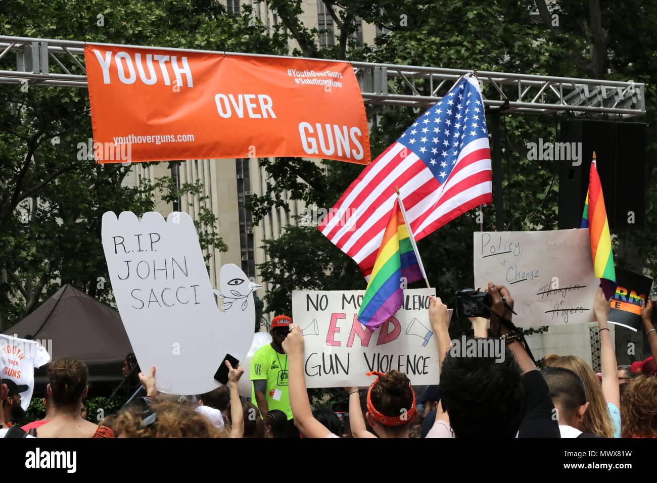 New York, USA. 2nd. June, 2018. An Anti-gun march against gun violence ...