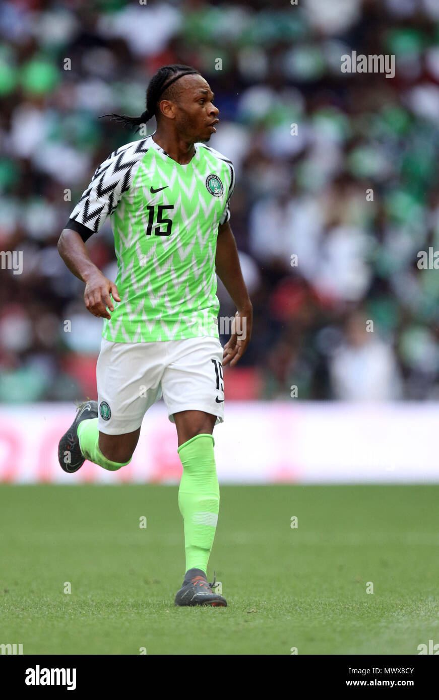Wembley, London, UK. 2nd Jun, 2018. Joel Obi (N) at the England v Nigeria Friendly International ...