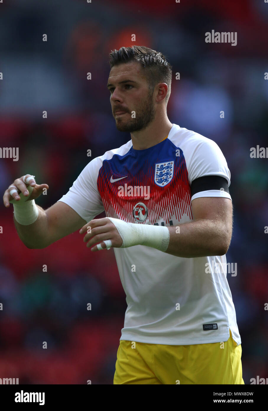 Wembley, London, UK. 2nd Jun, 2018. Jack Butland (E) at the England v ...