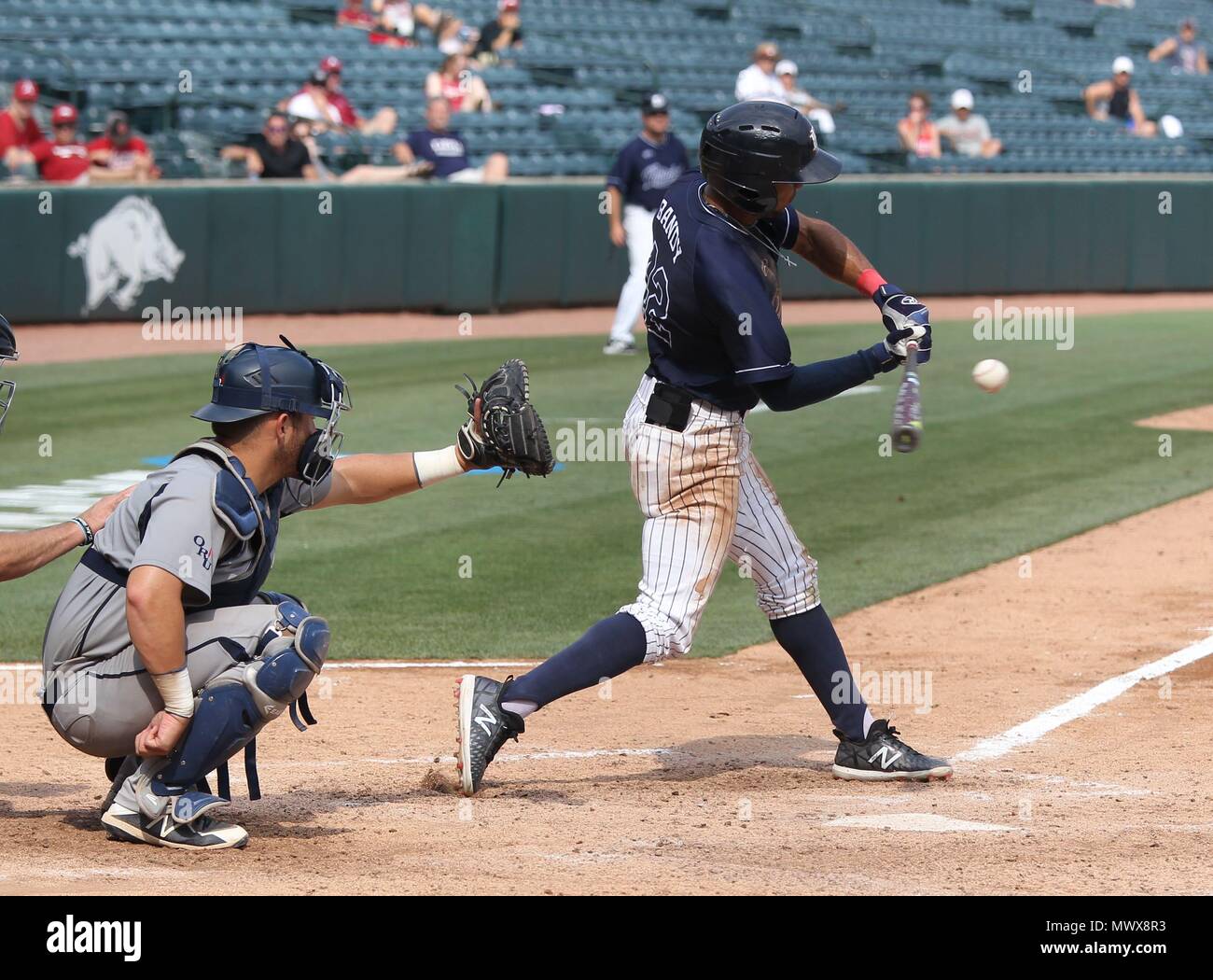 Play. 2nd June, 2018. Patriots second baseman Luke Bandy #42 looks to ...