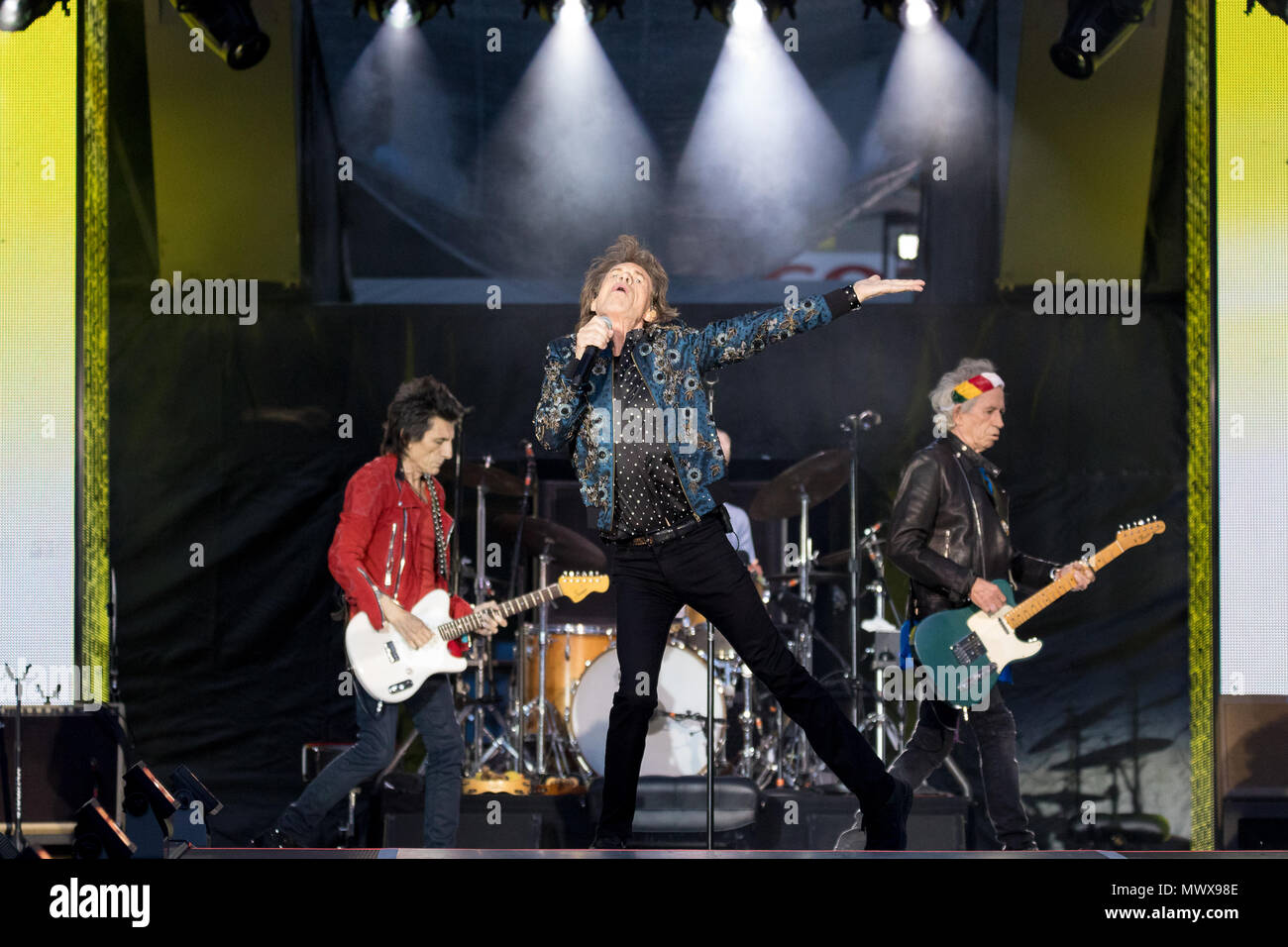 The Rolling Stones perform live on stage during the No Filter tour at The Ricoh Arena in ...