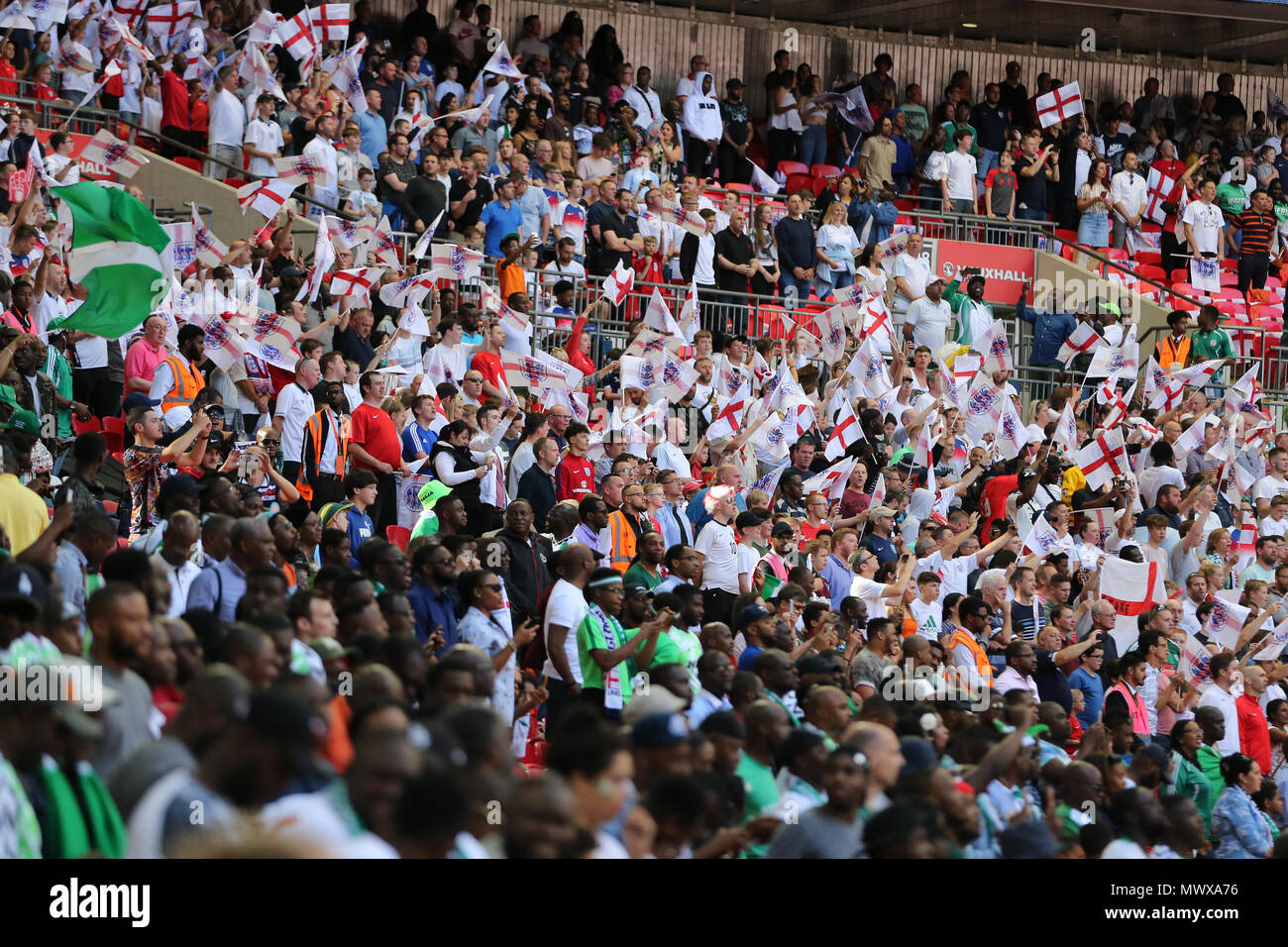 England fans wave hi-res stock photography and images - Alamy