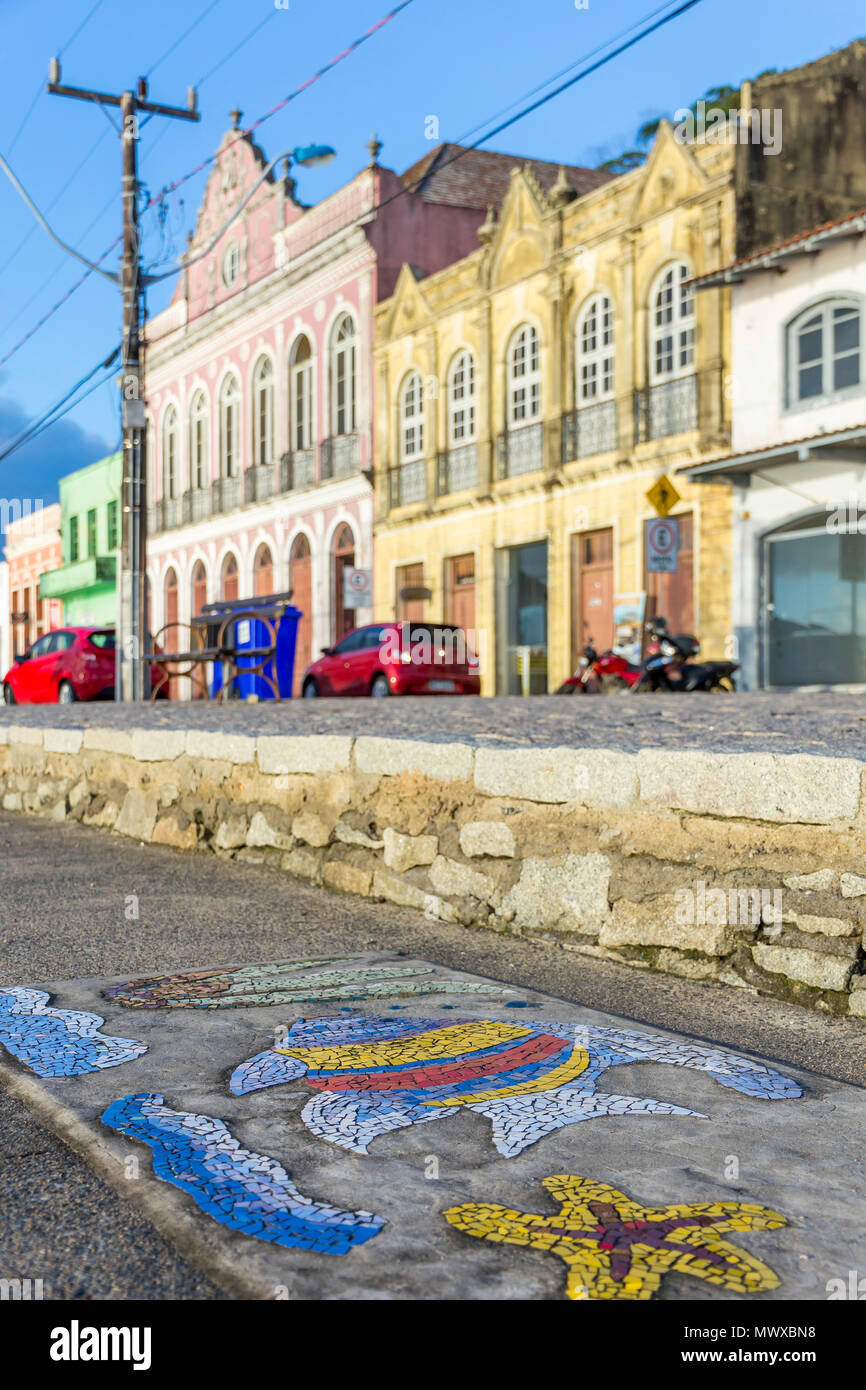 Colonial buildings in the historical centre of Sao Francisco do Sul ...