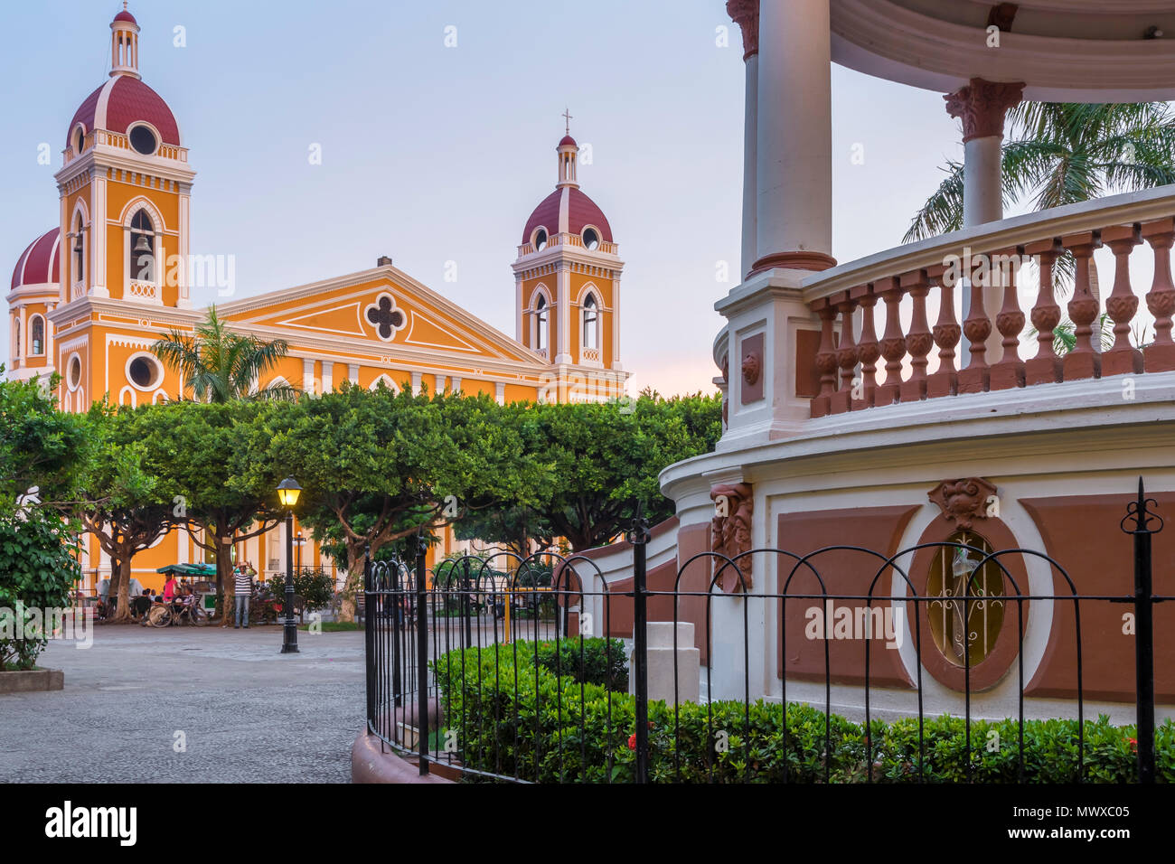 The Cathedral of Granada seen from the main square, Granada, Nicaragua ...